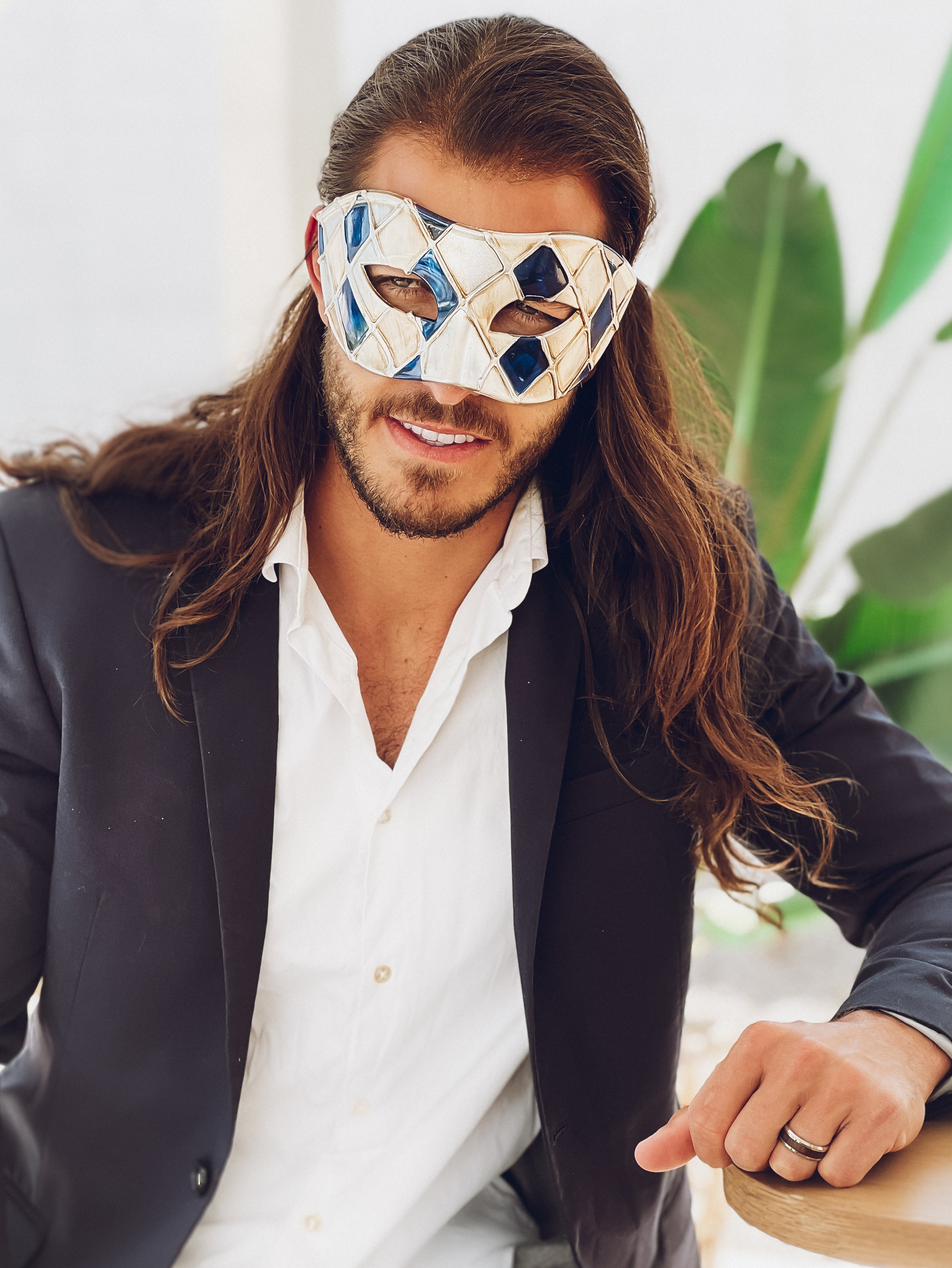 Blue Silver Masquerade Mask for Men: Elegance Unleashed | Luxurymask ...