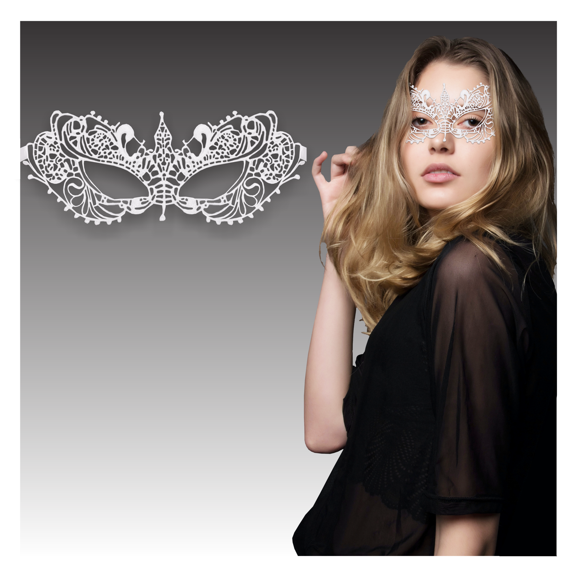 The Elegant Enigma: White Lace Masquerade Mask - Perfect for Weddings ...