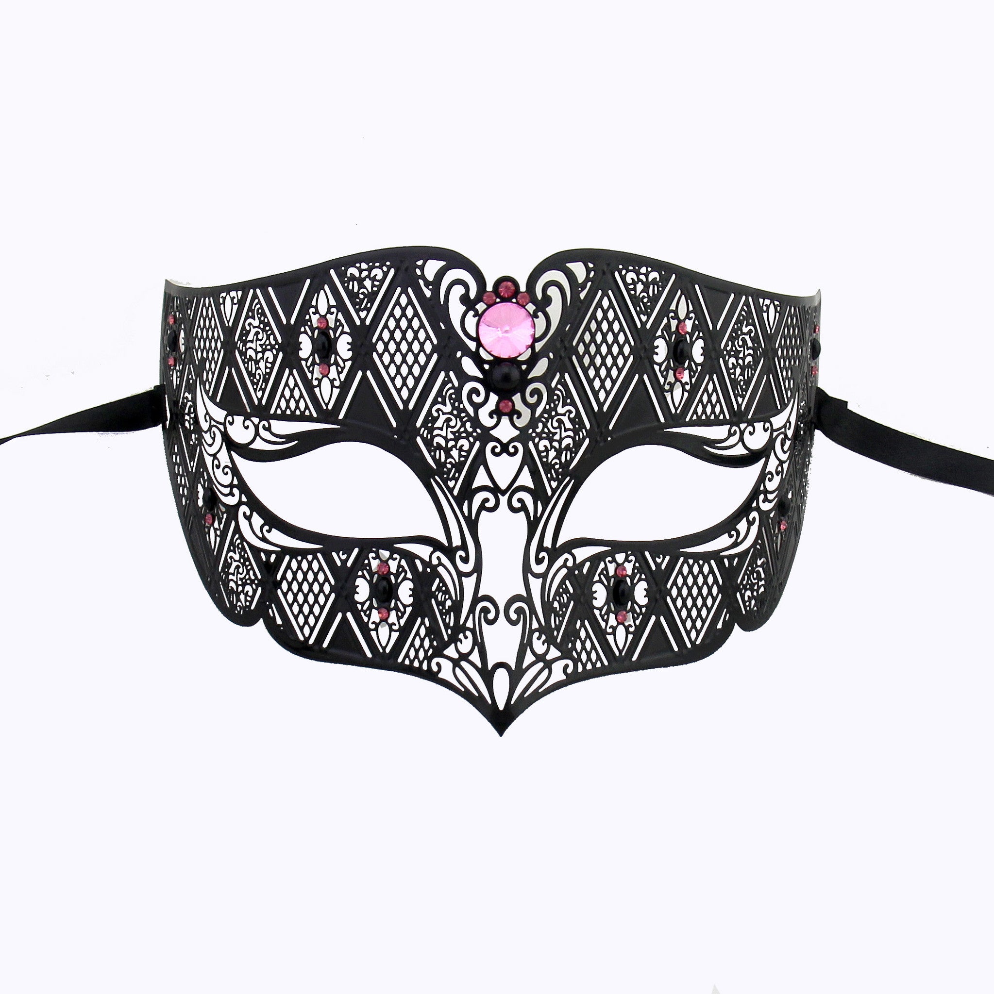 BLACK Series Diamond Design Laser Cut Masquerade Mask for Men – Luxury Mask